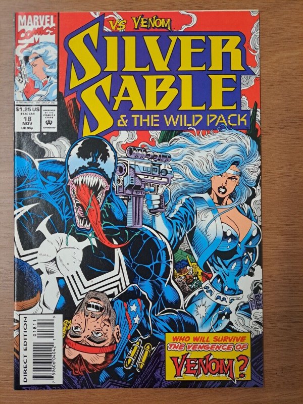 Silver Sable & the Wild Pack #18 VF+ 1993 Low Print Run Marvel Comics ...