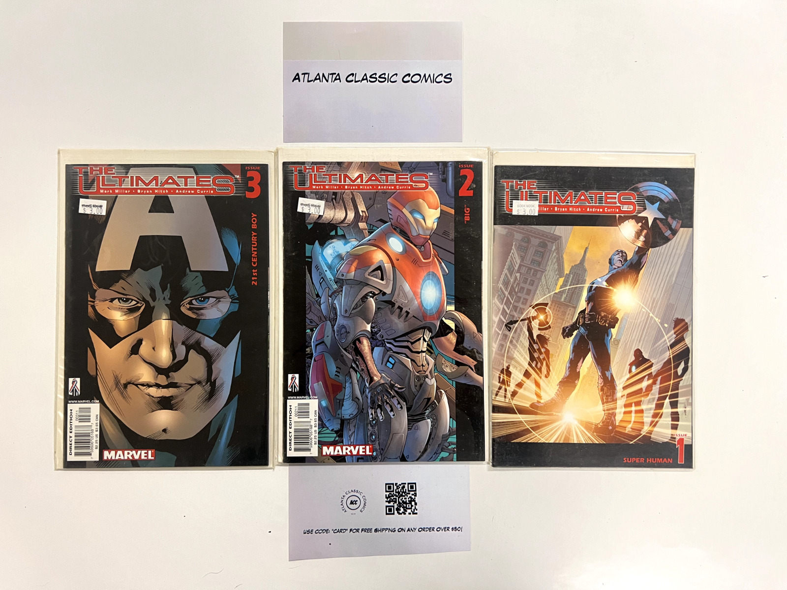 3 The Ultimates Marvel Comic Books # 1 2 3 Avengers Defenders Spiderman ...