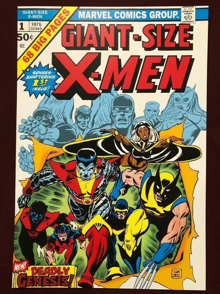 Marvel Giant Size X-Men Poster 11x16"nm Shppdflat Wolverine Storm ...