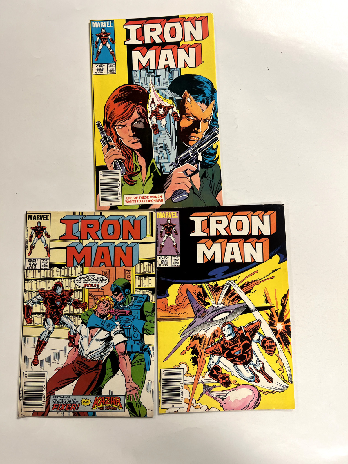 3 Iron-Man Marvel Comic Books #201 202 203 Spiderman Iron-Man Thor 41 ...