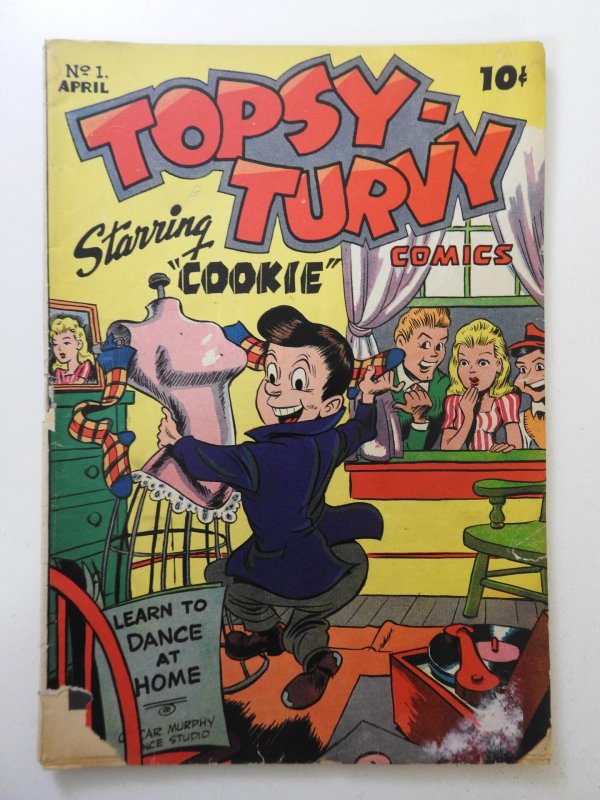 Topsy-Turvy Comics (1945) GD+ 1 in spine split, rust on staple ...
