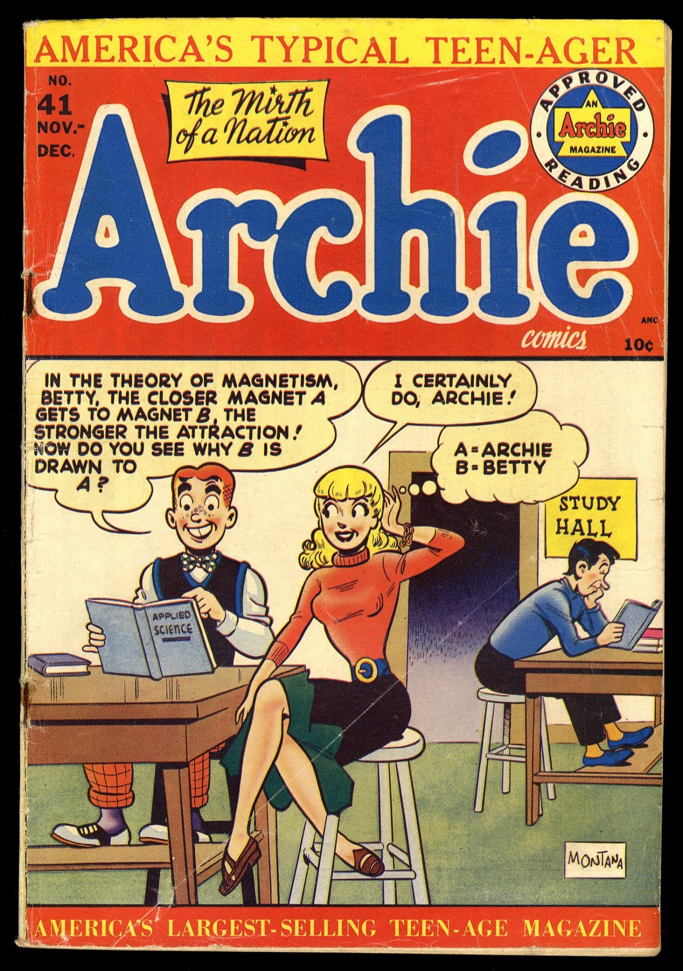 Archie Comics #41 VG+ 4.5 Asleep In the Deep! Bob Montana Cover ...