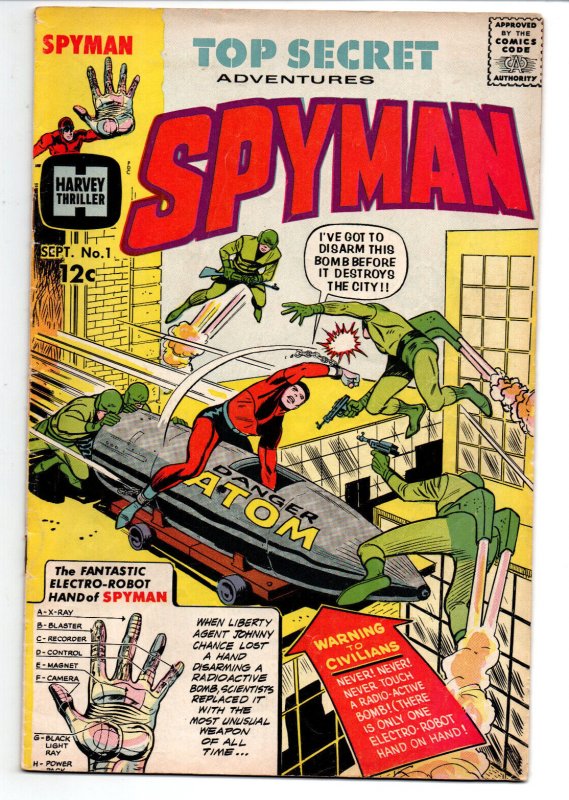 Top Secret Adventures Spyman #1 - 1st Steranko art - Harvey - 1966 - VG ...