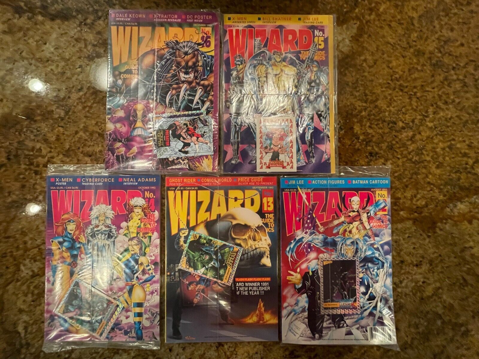 5 Wizard Comic Book Magazines # 12 13 14 15 16 SEALED Polybags Hulk ...