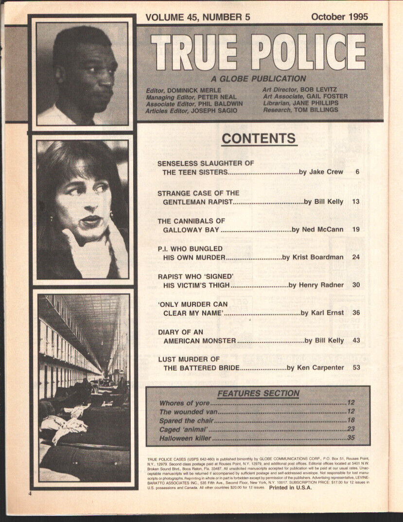 True Police Cases 10/1995-Spicy police woman cover-Cannibals of ...