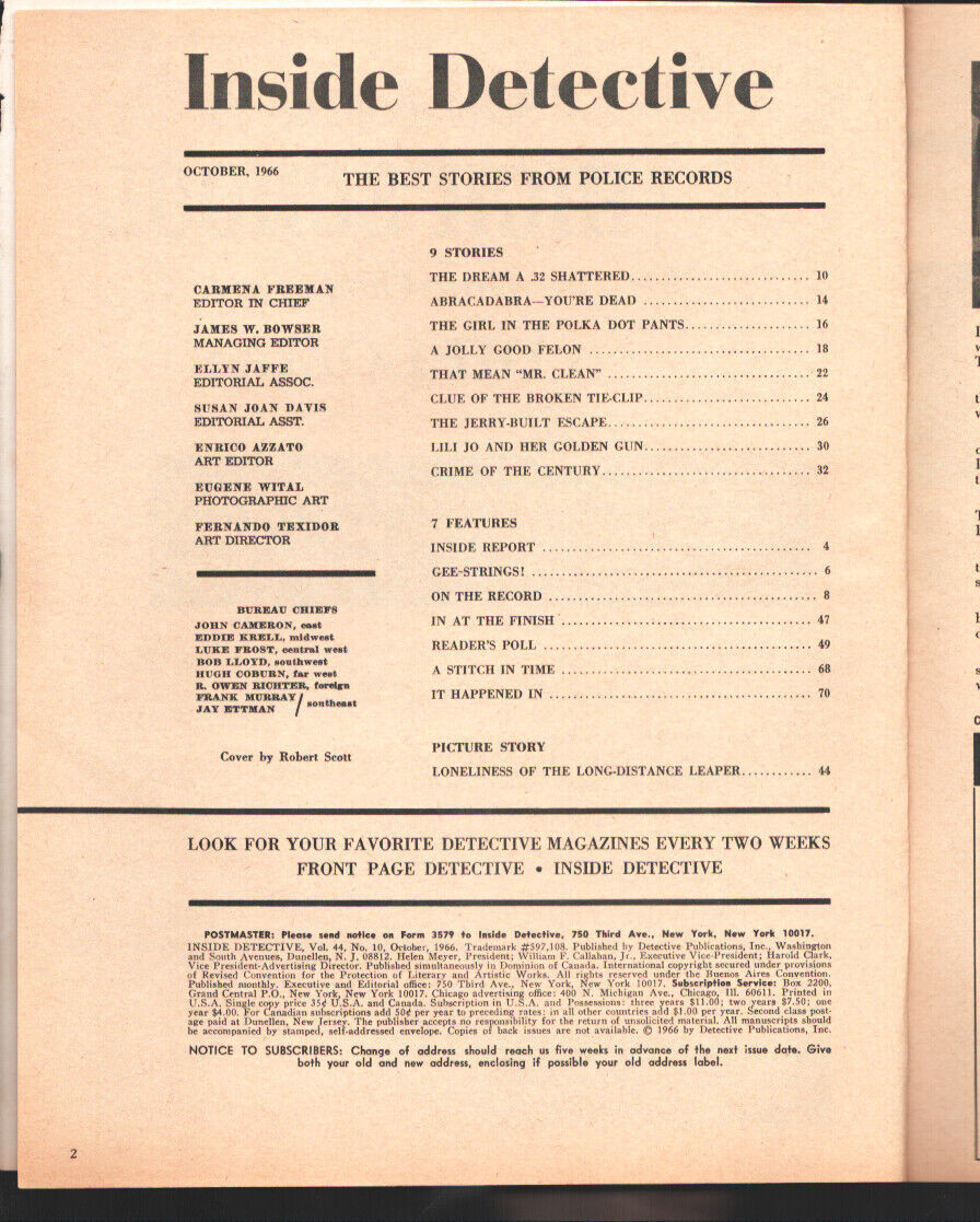 Inside Detective 10/1966-Chicago Nurse Murders--Barbara Tromby-Crime ...