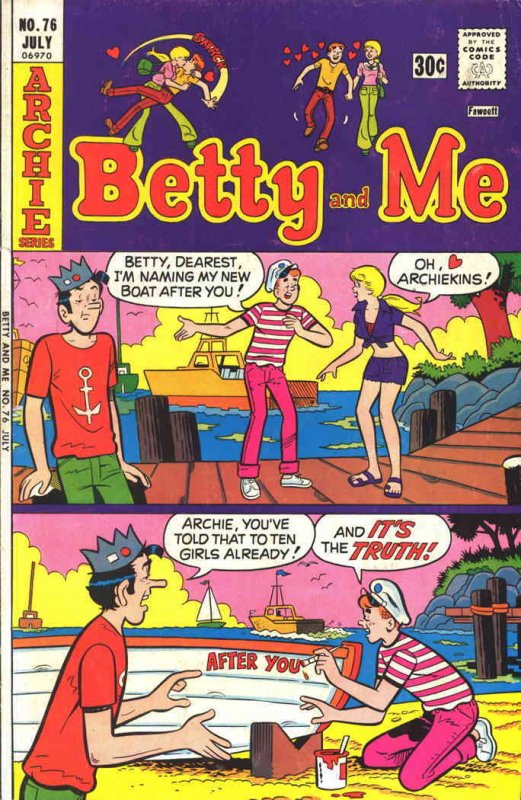 Betty And Me #76 VG ; Archie | low grade comic July 1976 Boat Cover ...