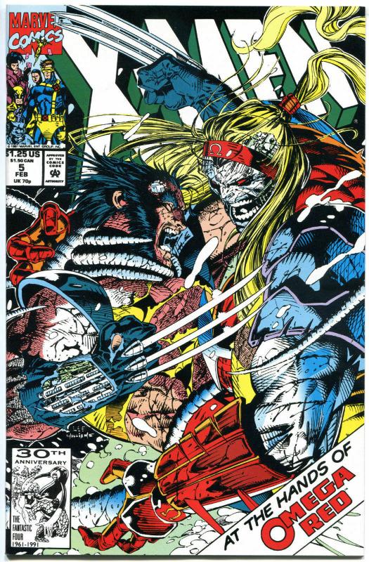 X-MEN #5, NM-, Omega Red, 1991, Wolverine, Gambit, Storm, Rogue, Jim ...