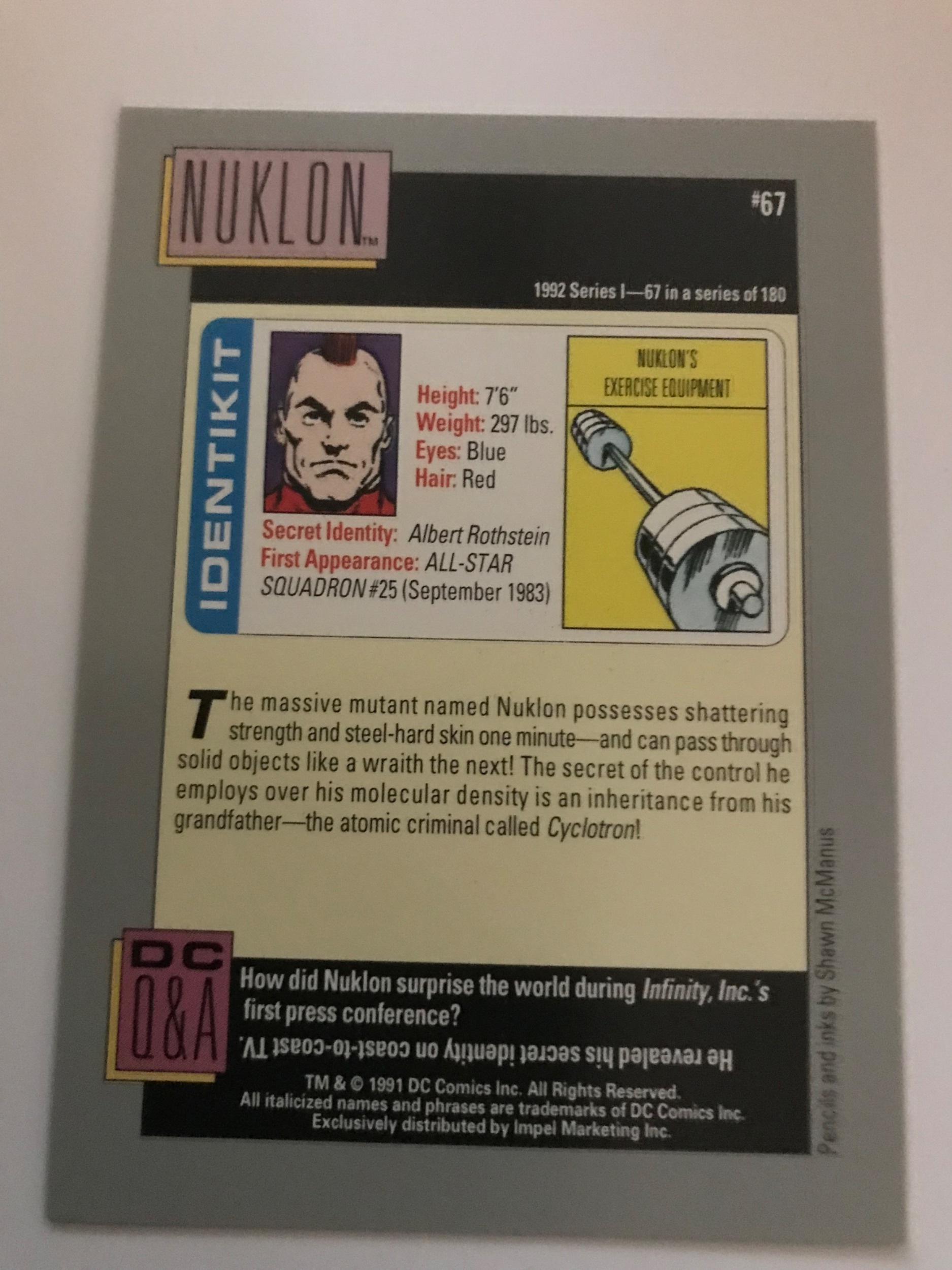 NUKLON #67 card : 1992 DC Universe Series 1, NM/M, Impel; All-Star ...