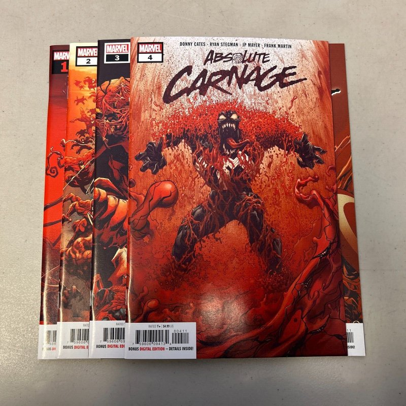 Absolute Carnage #1-5 Set (Marvel 2019) 1 2 3 4 5 Donny Cates (9.2 ...