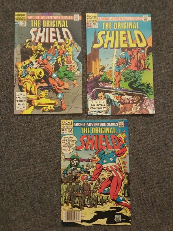 ORIGINAL SHIELD #1,2,4 Archie Adventure Series 1984 lot of 3 comic ...