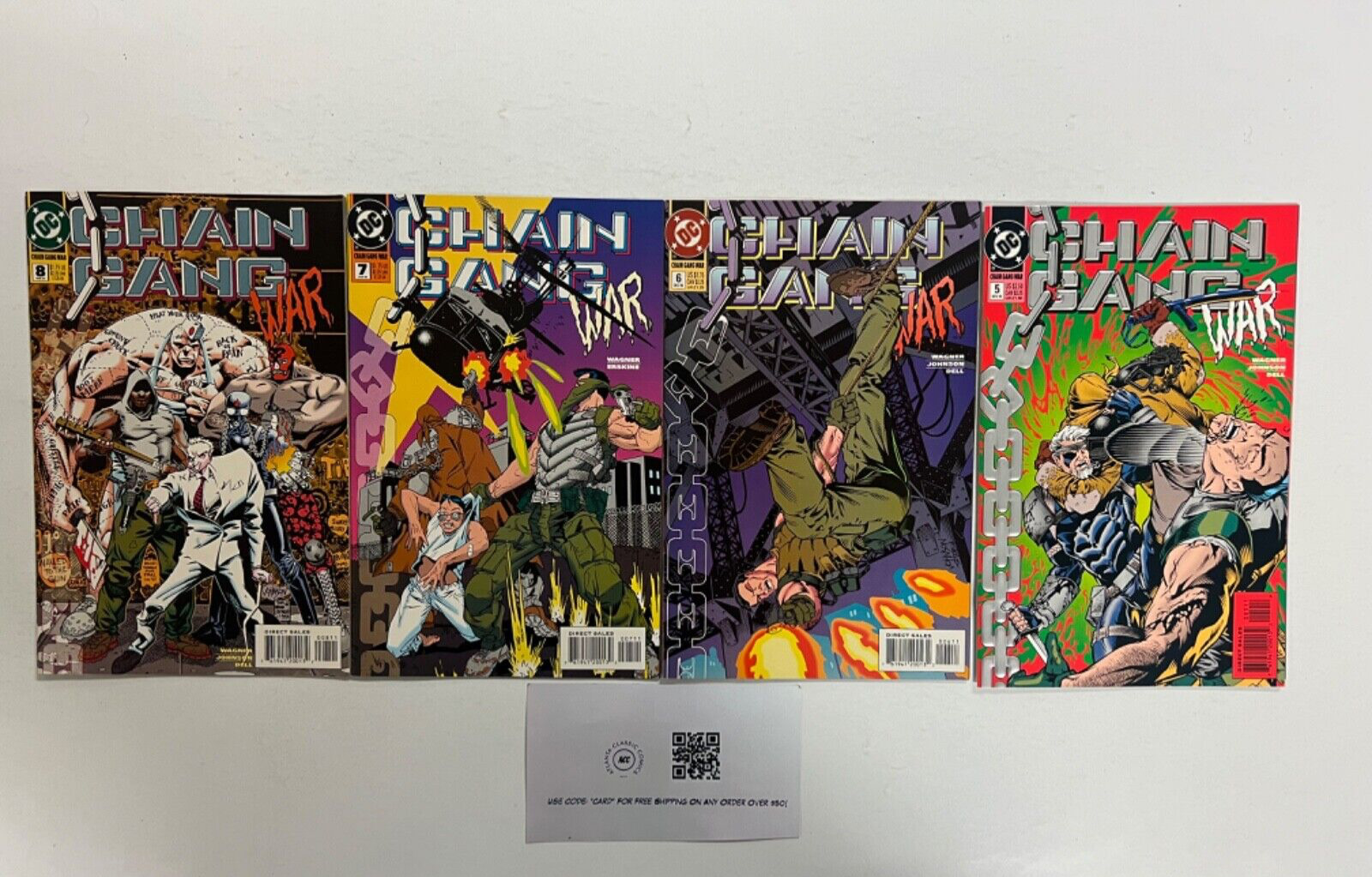 4 Chain Gang DC Comic Books # 5 6 7 8 Batman Robin Wonder Woman Flash ...