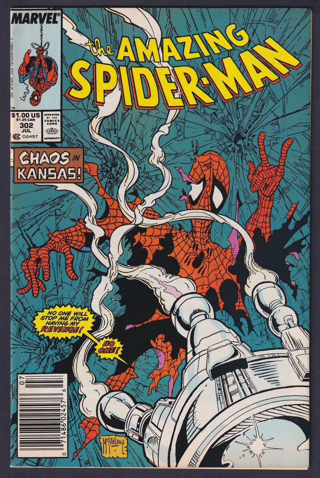 Amazing Spider-man #302 McFarlene VF 8.0 Marvel Comic - Jul 1988 Todd ...