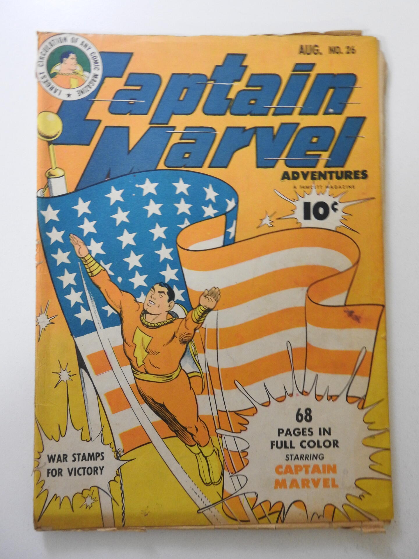 Captain Marvel Adventures #26 GD- Cover detached, 2 in cumulative spine ...