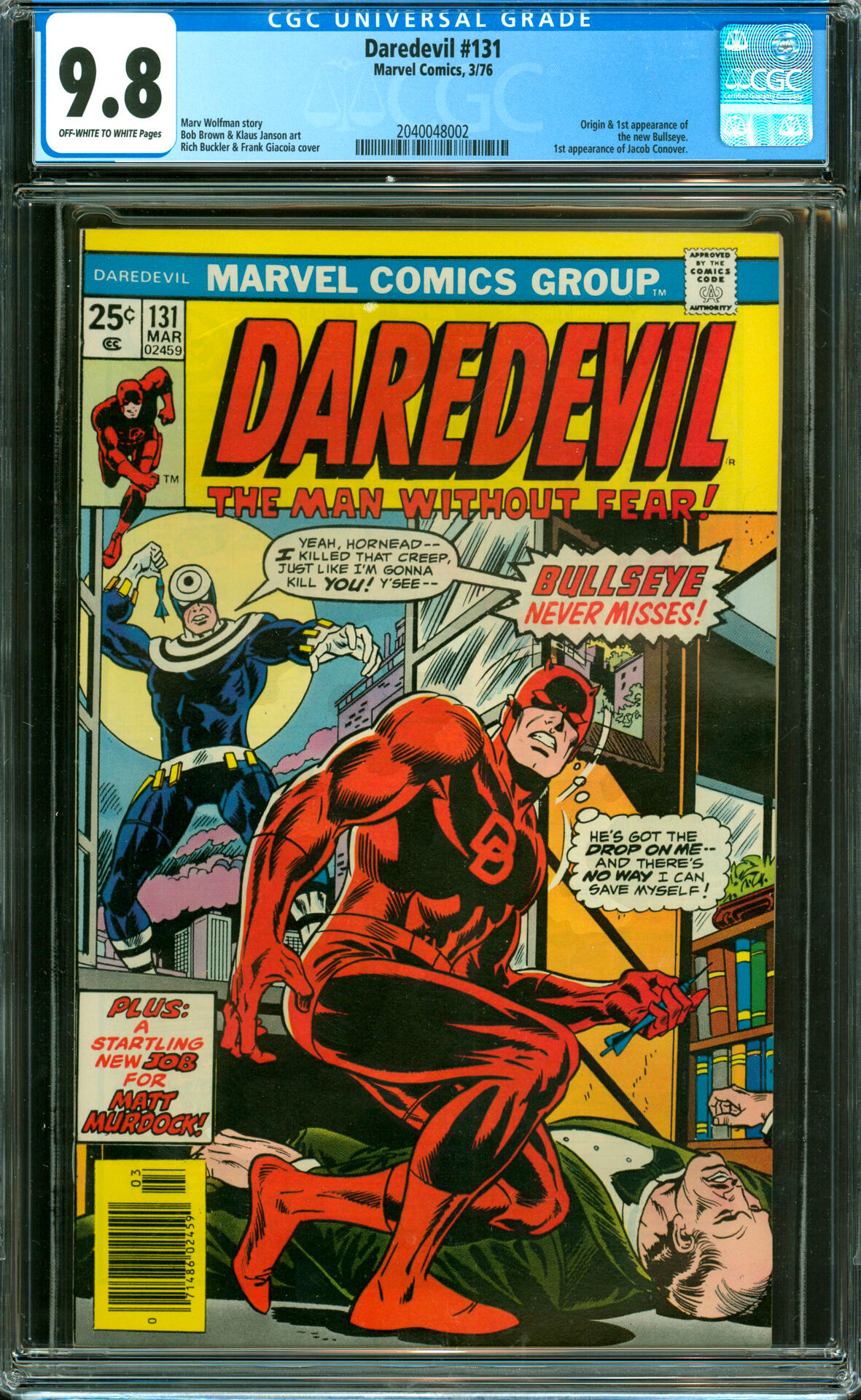 Daredevil #131 CGC Graded 9.8 Origin and 1st appearance of the new ...