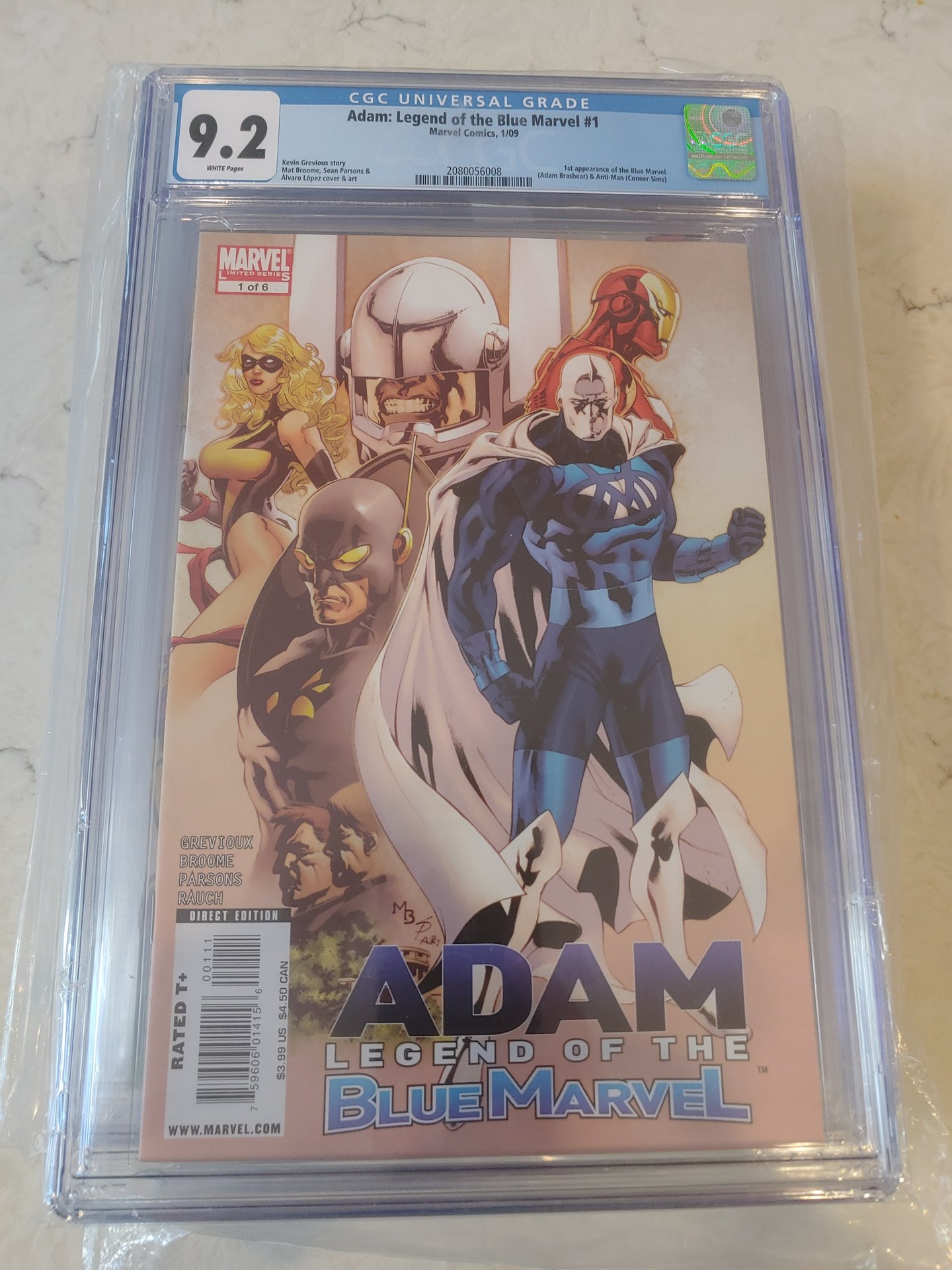Adam: Legend of the Blue Marvel #1 CGC 9.2 1ST APPEARANCE OF BLUE ...