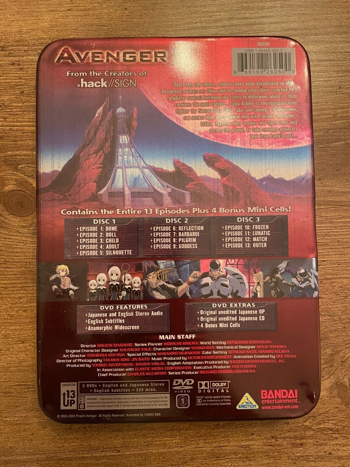 Avenger Complete Collection DVD Bandai Entertainment Metal Case Anime ...