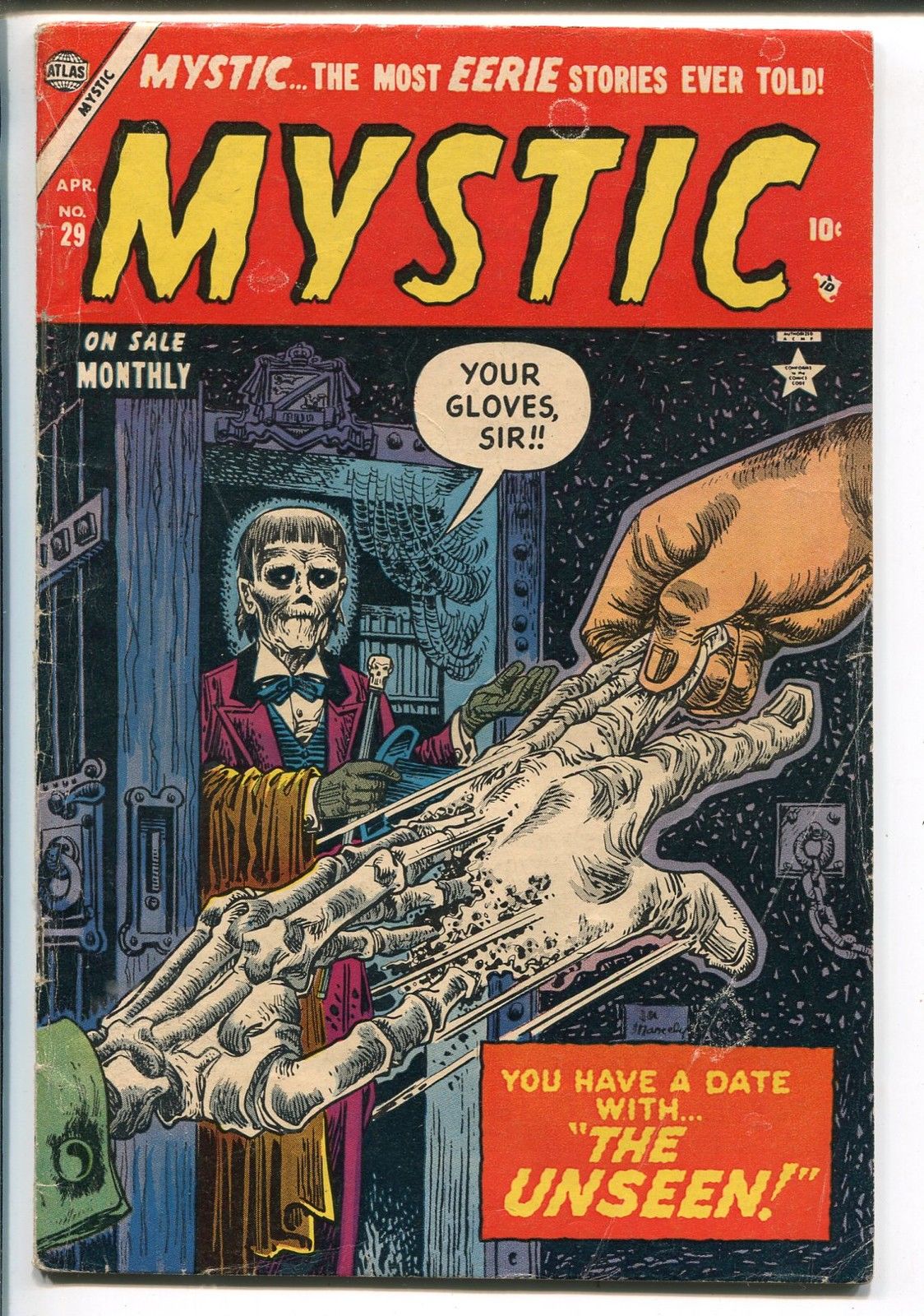 Mystic #29-1954-Atlas-Joe Maneely Skeleton Horror Cover-Vampire-Vg ...