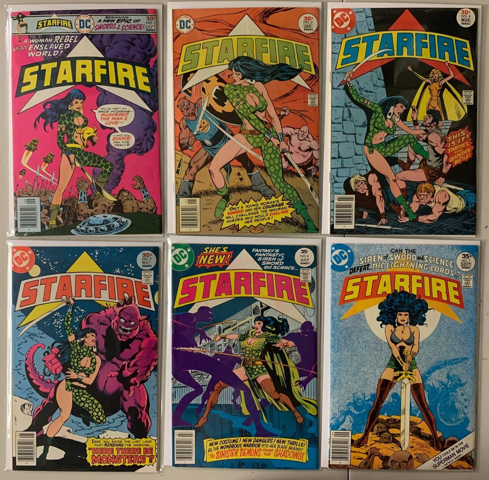 Starfire lot #1-7 missing #2 DC 6 different books 6.0 FN (1976 to 1977 ...