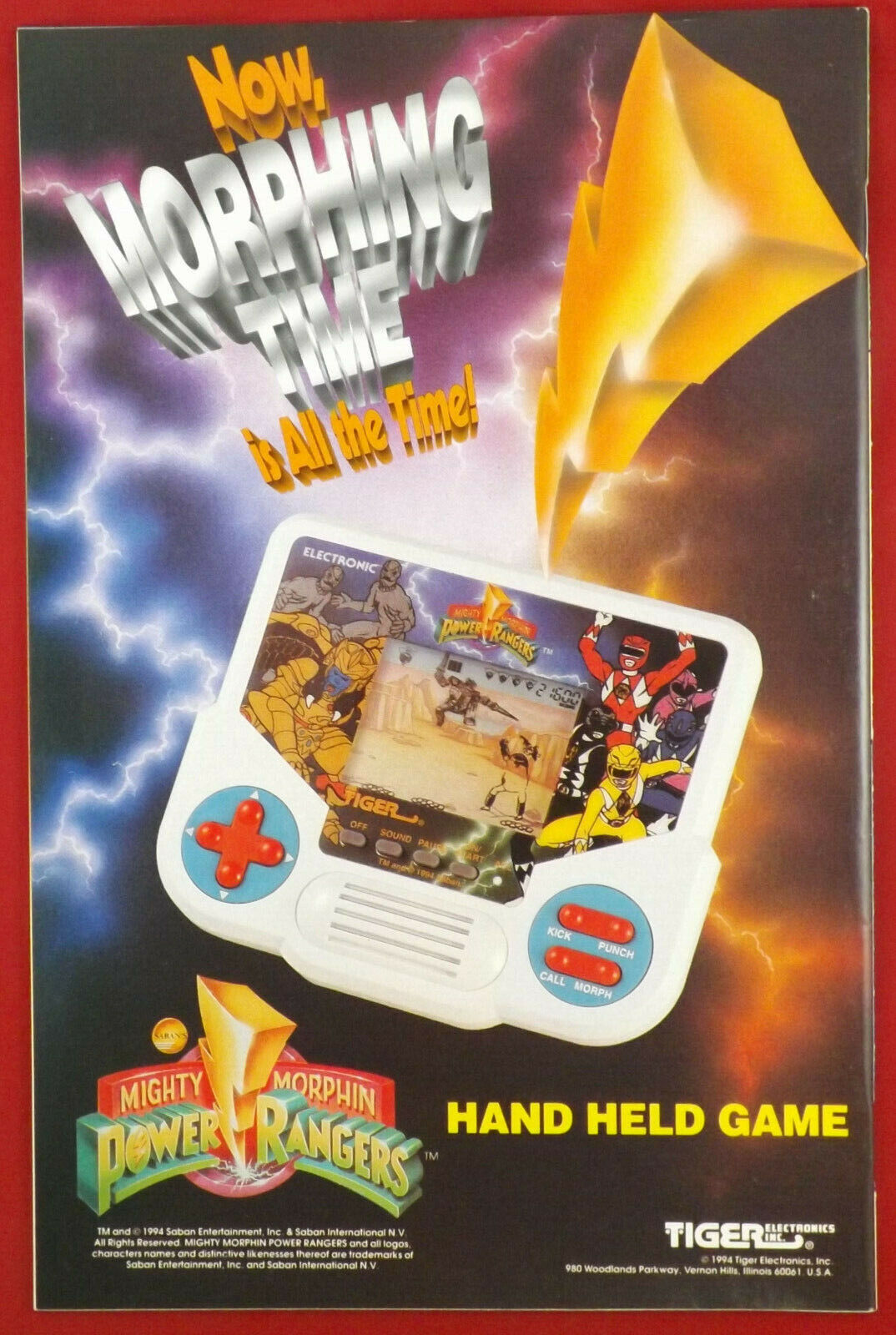 SABAN'S MIGHTY MORPHIN POWER RANGERS #1 White Ranger Card Insert 1994 ...