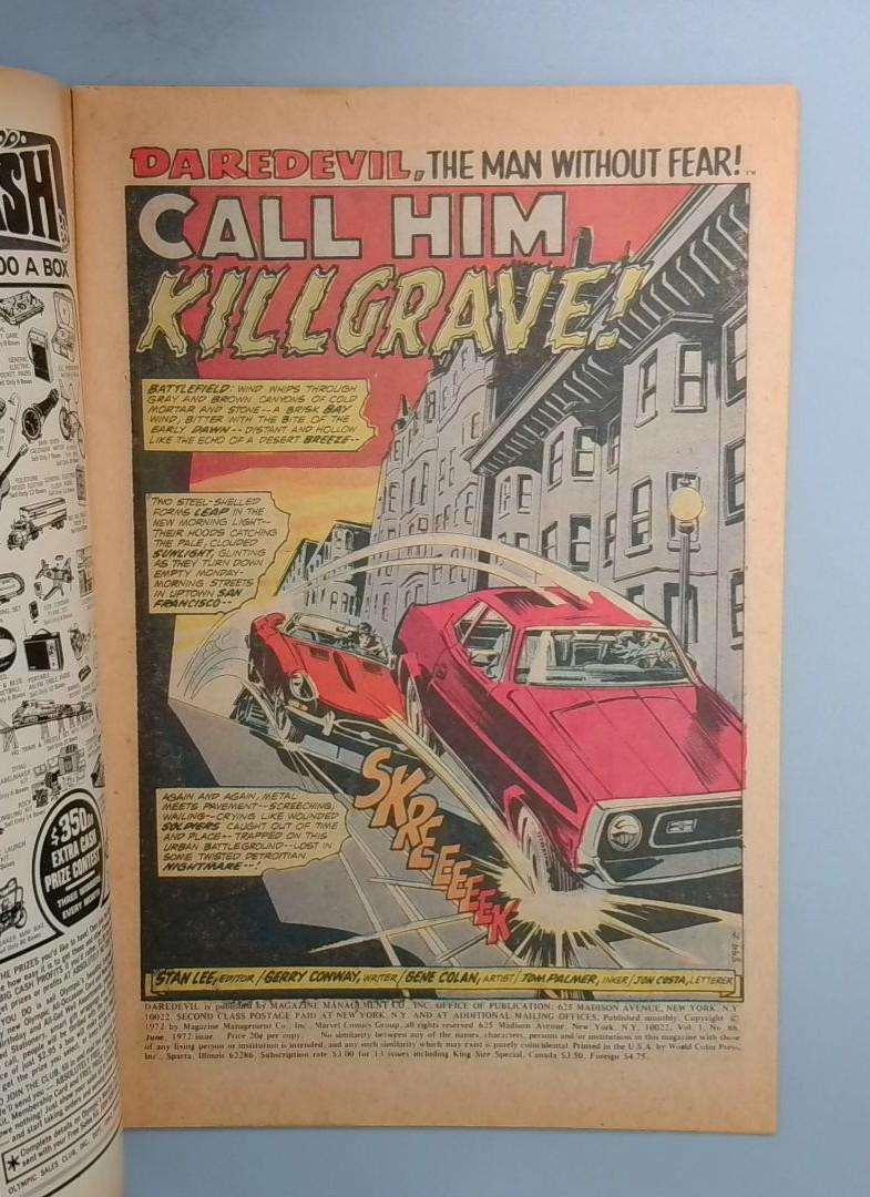 Daredevil #88, FN- 2nd Purple Man, Marvel Comics 1972 JR1 | Comic Books ...