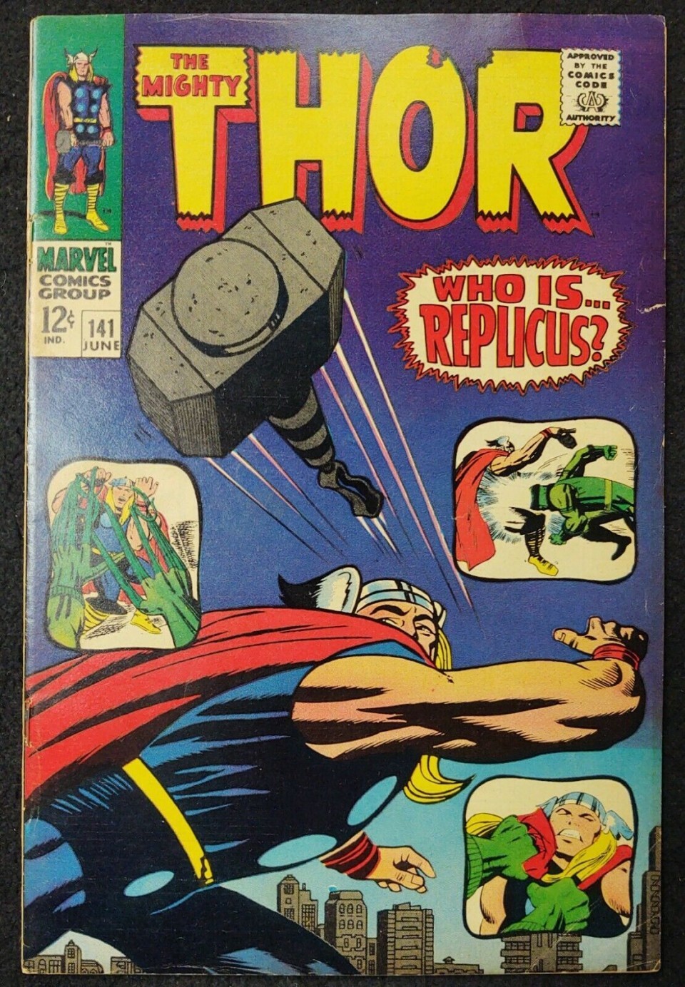 Thor (1966) #141 FN+ (6.5) Jack Kirby Cover & Art Replicus | Comic ...