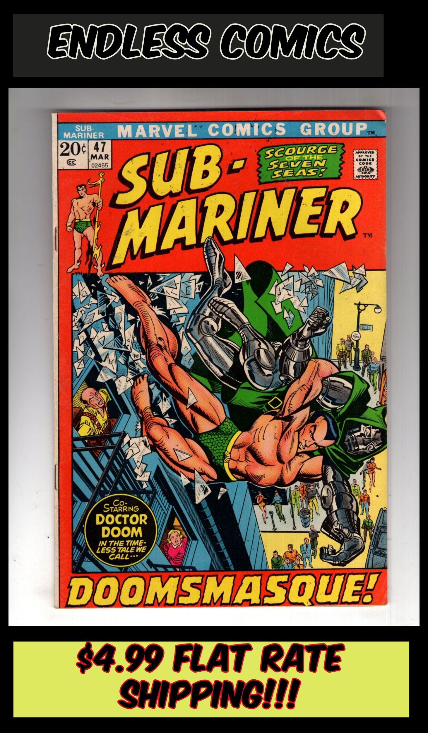 Sub-Mariner #47 (1972) / MC#27 | Comic Books - Bronze Age, Marvel, Sub ...