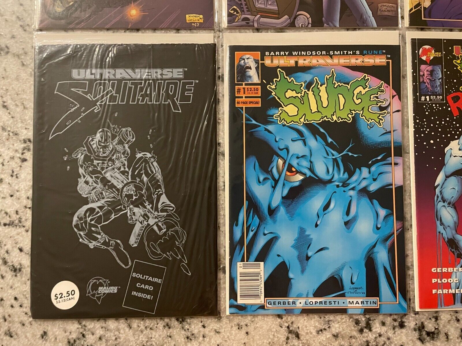 6 Malibu Ultraverse Comics Sludge Red X-Mas 1 1 Solitaire 1 2 3 5 NM ...