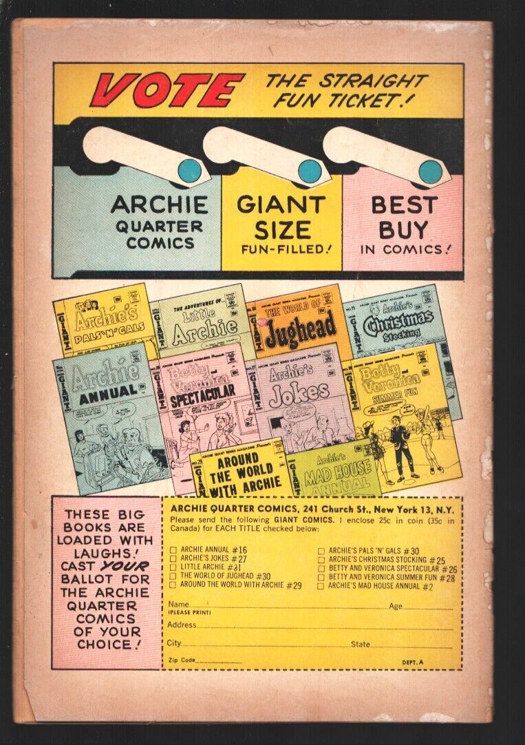 Archie's Mad House #26 1964-Monster cover-Dracula & more-Sabrina the ...