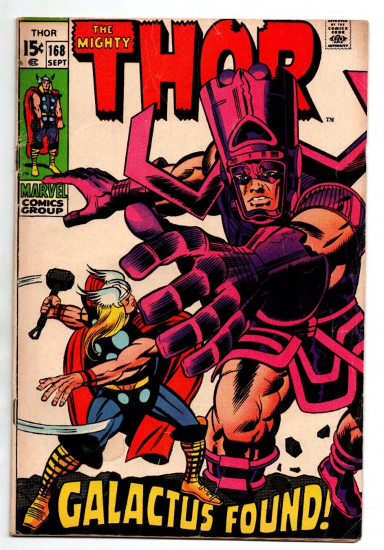 The Mighty Thor #168 - origin of Galactus - KEY - 1969 - VG | Comic ...
