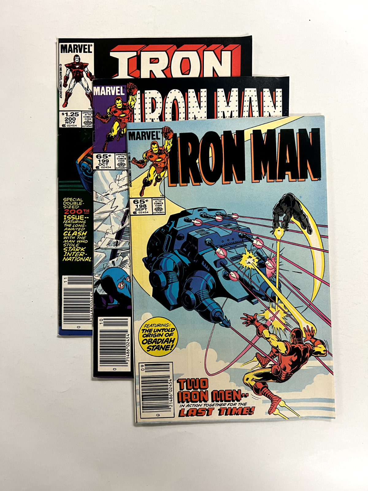3 Iron-Man Marvel Comic Books #198 199 200 Spiderman Iron-Man Thor 42 ...
