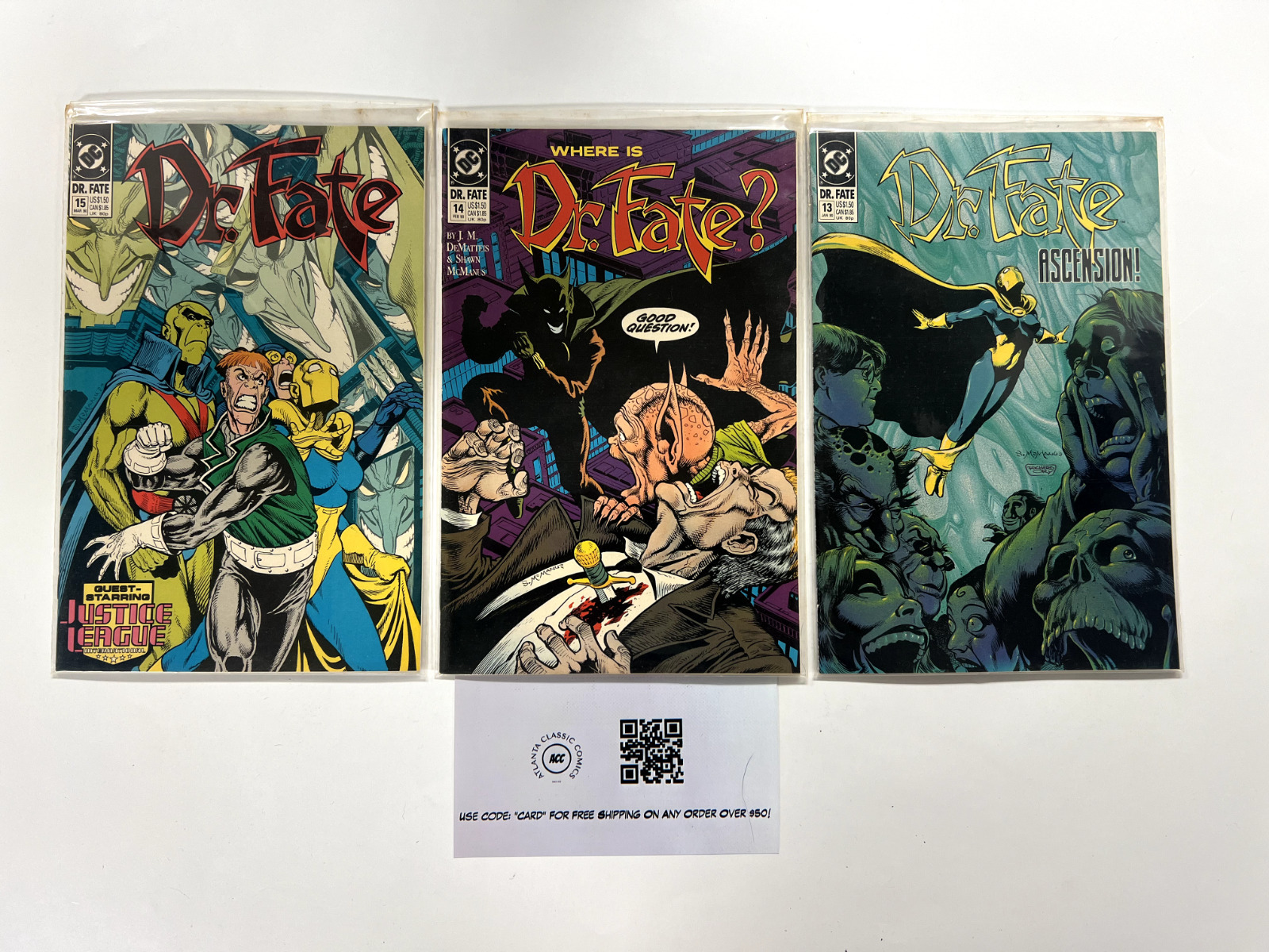 3 Dr. Fate DC Comic Books # 13 14 15 Superman Robin Batman Wonder Woman ...