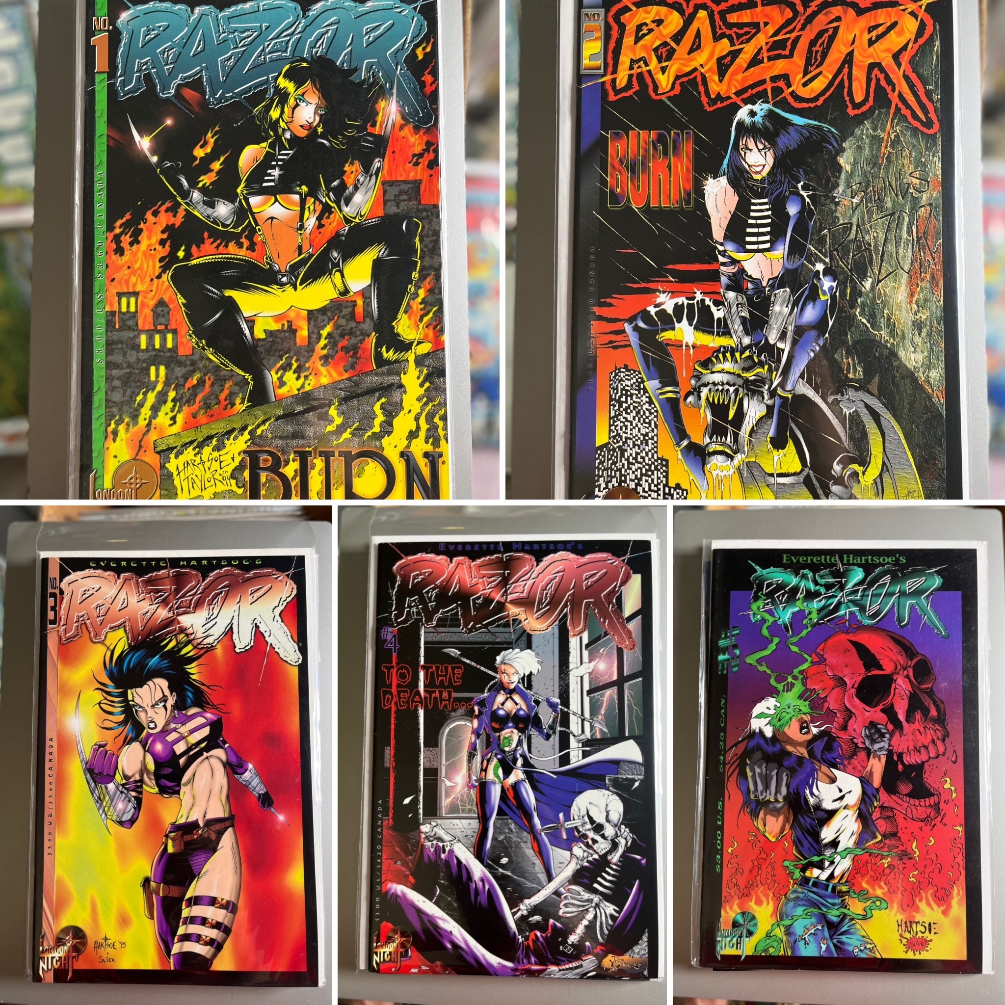 Razor: Burn #1 - 5 (1994 London Night) Complete Set | Comic Books ...