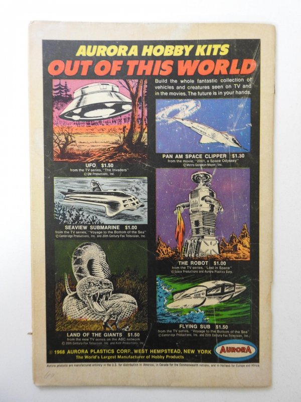 Superman #211 (1968) GD/VG 1 1/2 in spine split, cover detached bottom ...