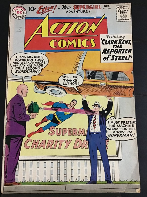 Action Comics #257 (1959) Clark Kent The Reporter Of Steel! | Comic ...