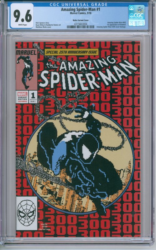 Amazing Spider-Man #1 CGC 9.6 (LGY#802) ASM #300 Cover Homage | Comic ...