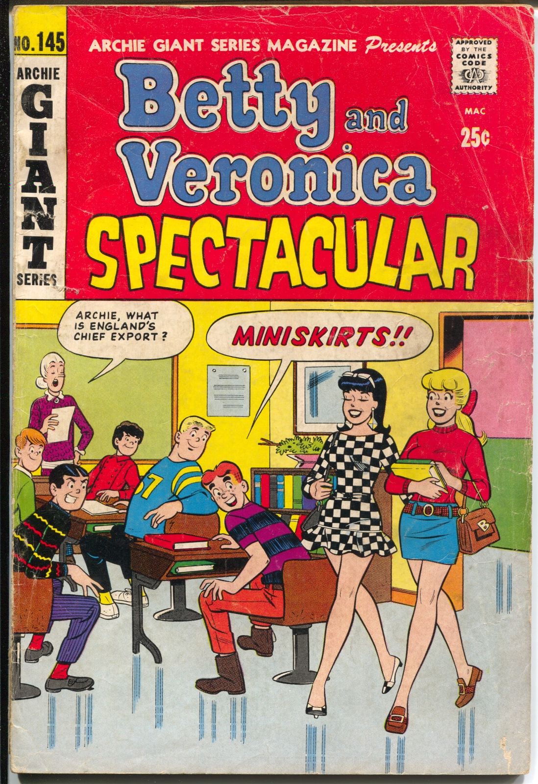 Archie Giant Series #145 1967-Betty & Veronica Spectacular-miniskirt-G ...