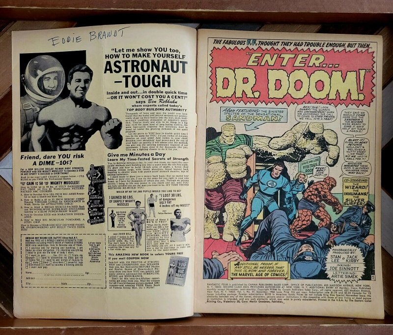 Fantastic Four #57 VG (Marvel 1966) Classic Dr Doom + Silver Surfer ...
