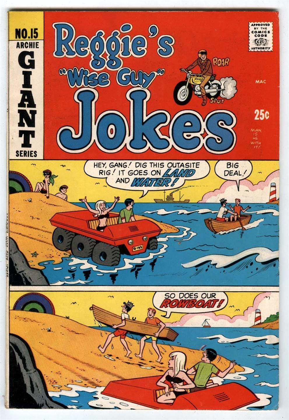 Reggie's Wise Guy Jokes #15 1970 Archie Betty Veronica 6x6 Amphibious ...