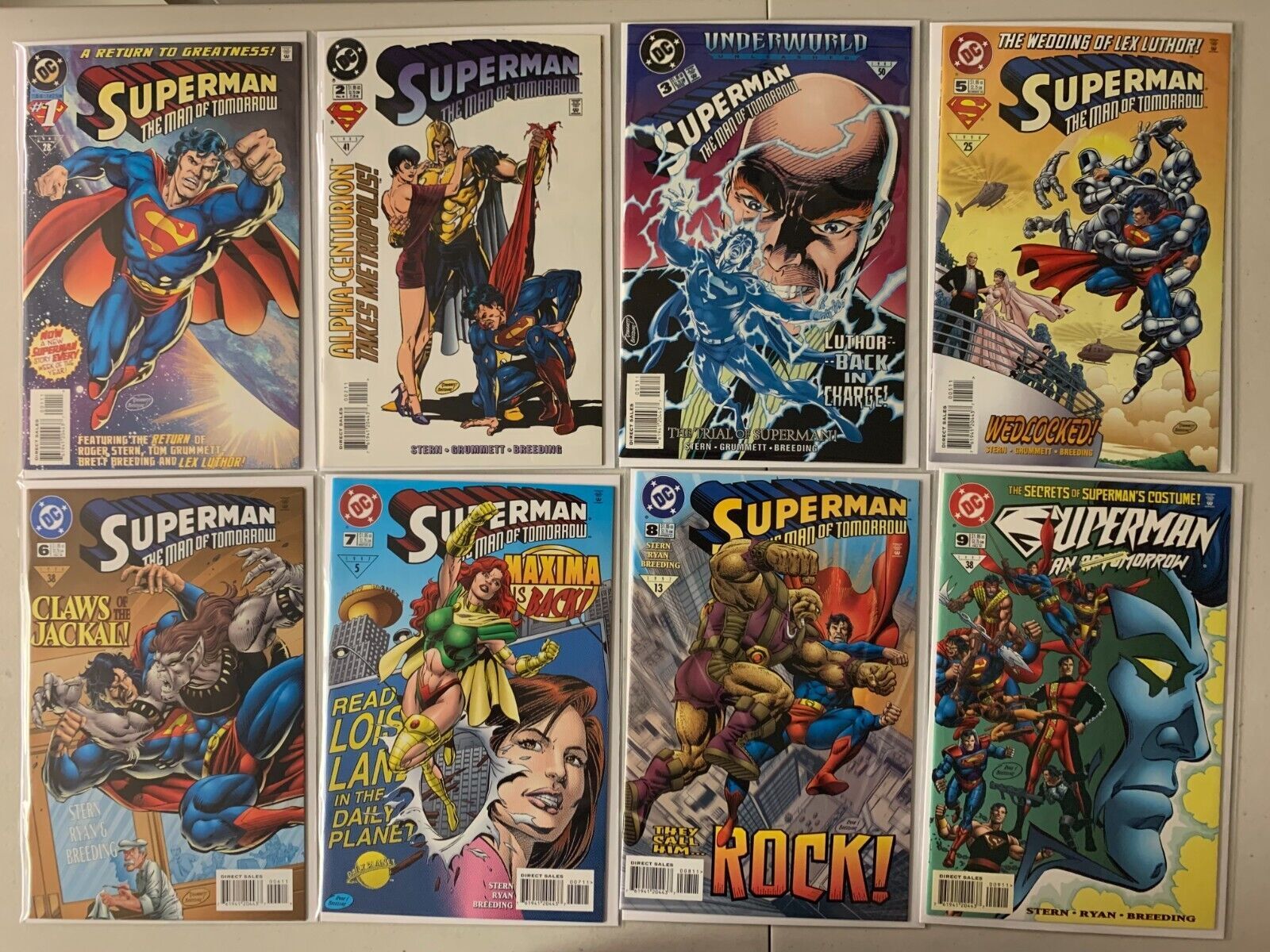 Superman the Man of Tomorrow lot #1-15 last issue 14 diff avg 8.0 (1995 ...