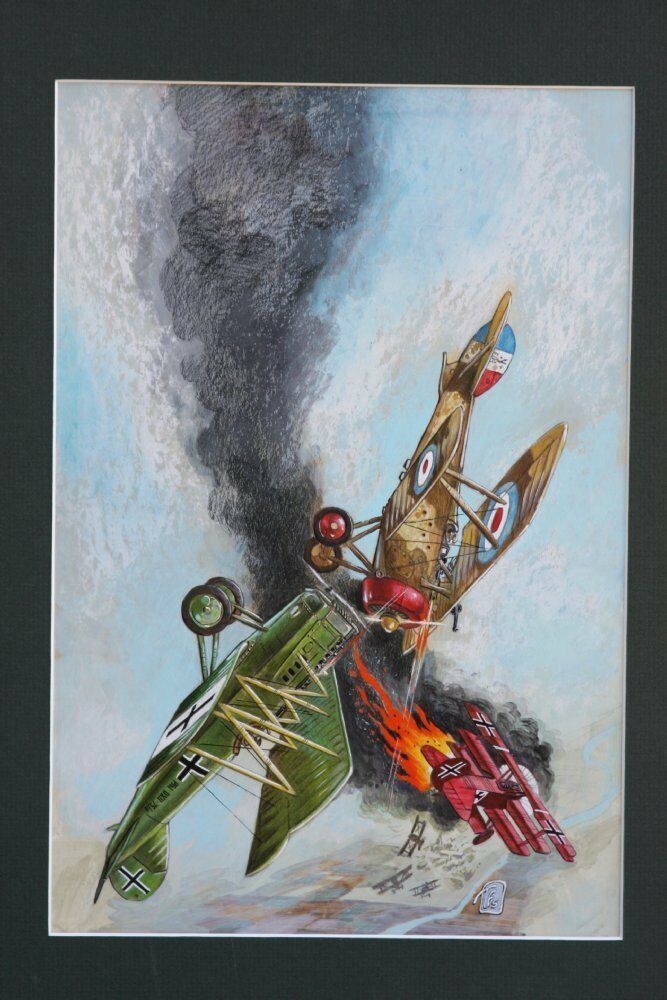 War #3 Beautiful Painted Cover - WWI Dogfight! - 1975 art by Tom Sutton ...