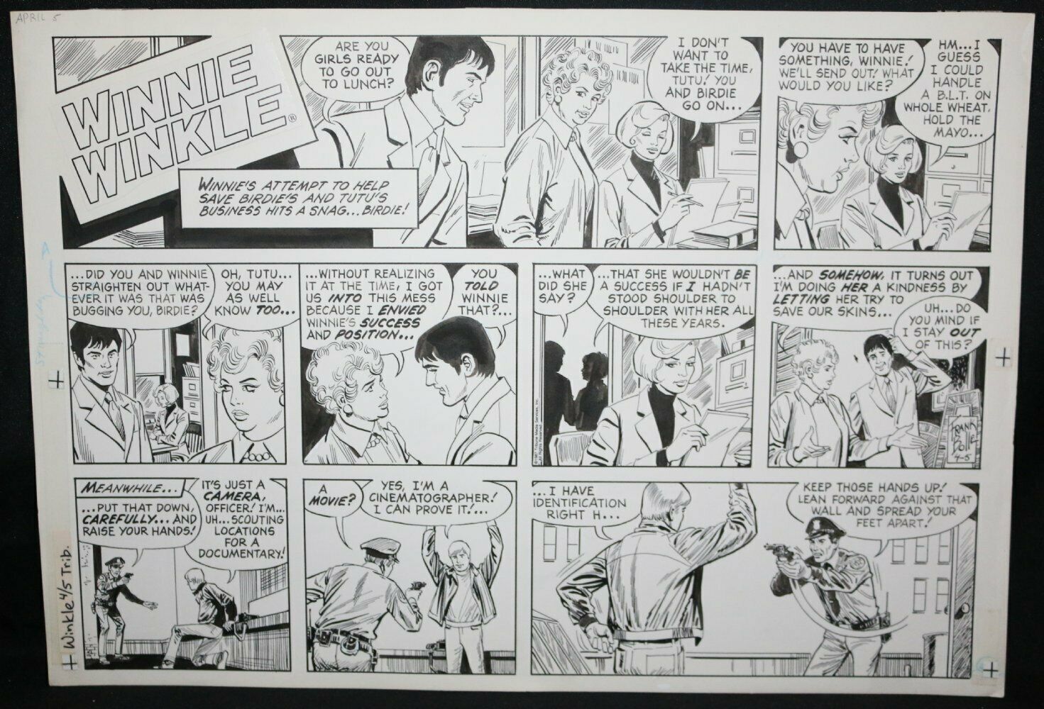 Winnie Winkle Sunday Strip - LA - 4/5/1987 Signed art by Frank Bolle ...
