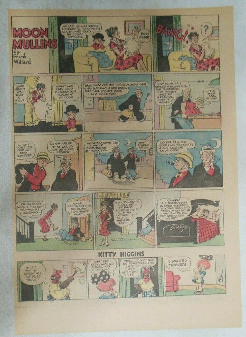 (48) Moon Mullins Sunday Pages by Frank Willard from 1946 Size: 11 x 15 ...