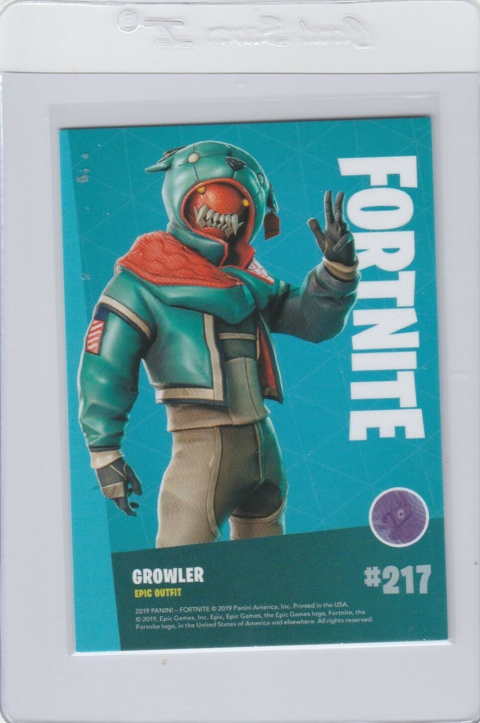 Fortnite Growler 217 Epic Outfit Panini 2019 trading card series 1 ...