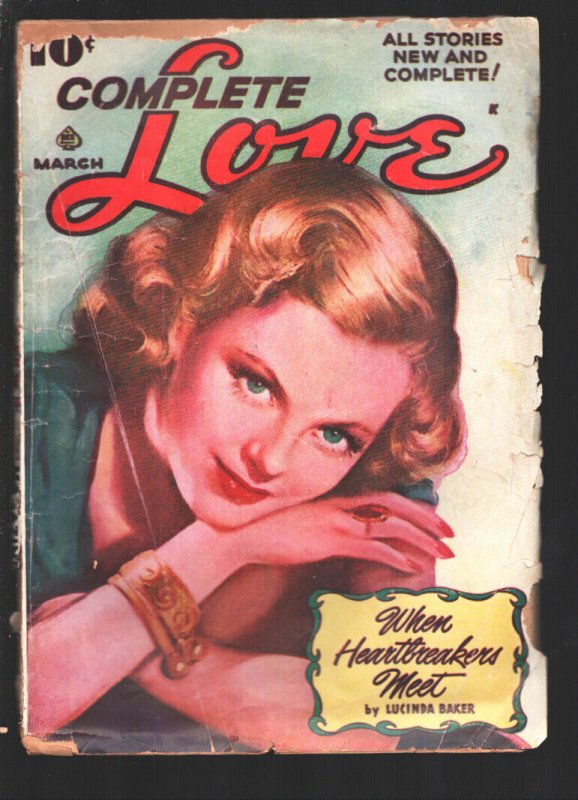 Complete Love 3/1946-Pin-up girl portrait cover-Pulp stories by Lucinda ...