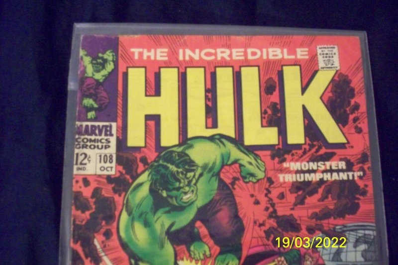 The Incredible Hulk #108 (1968) | Comic Books - Silver Age, Marvel ...