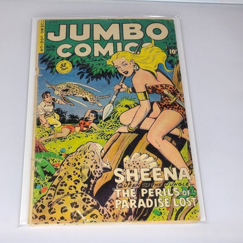 Jumbo Comics #136 Fiction House 1950 GRADE Sheena Queen of the Jungle Golden Age | Comic Books ...