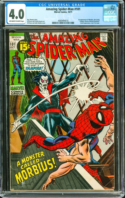 The Amazing Spider-Man #101 (1971) CGC Graded 4.0 - 1st app of Morbius ...