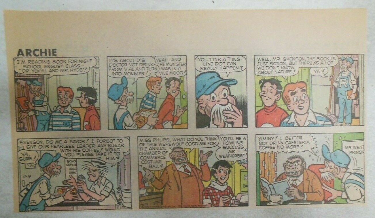 (39) Archie Sunday Pages by Dan DeCarlo from 1975 Halves & Thirds Color ...