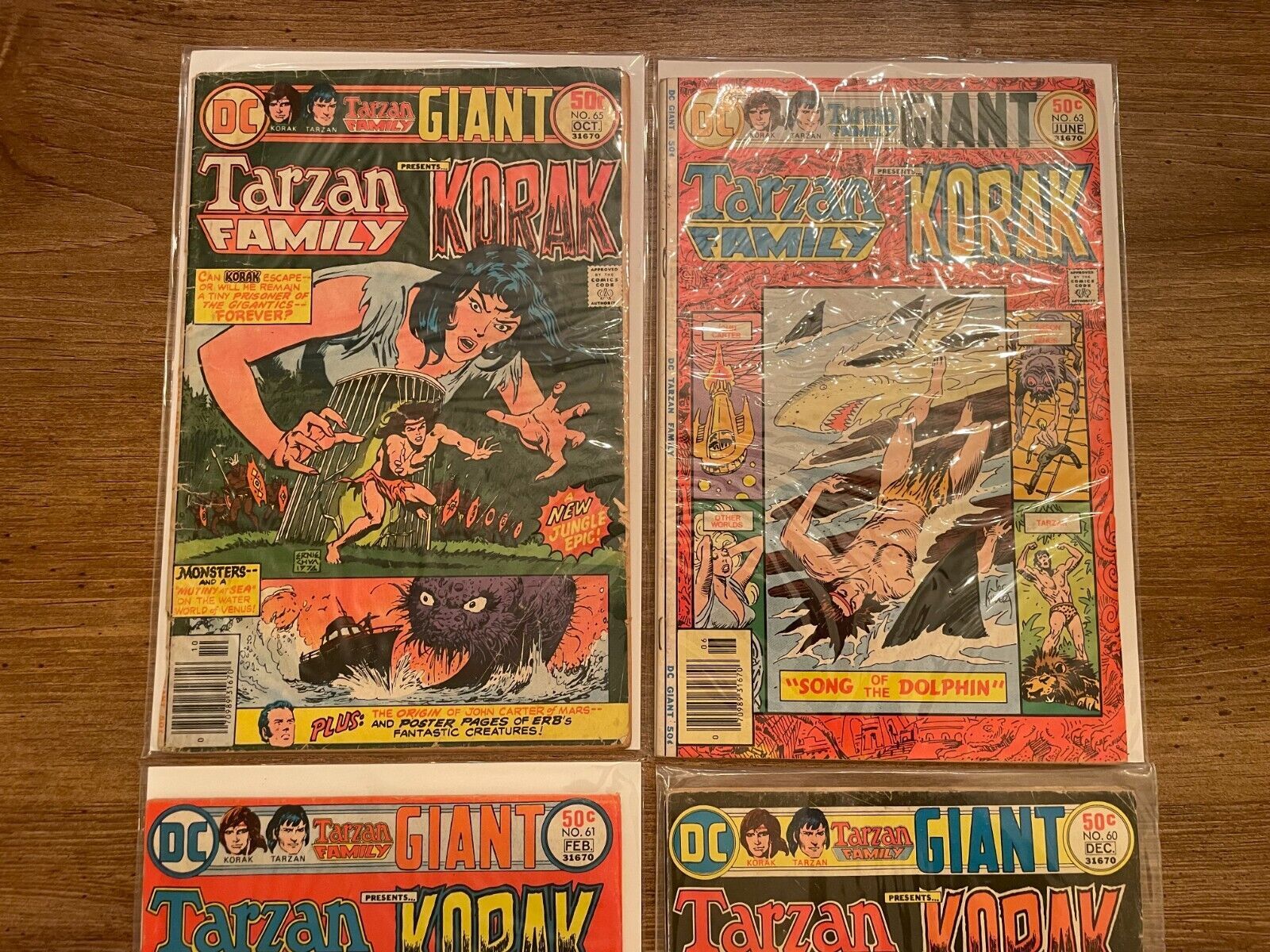 Lot Of 4 Tarzan Family Giant Pres. Korak DC Comic Books # 60 61 63 65 ...